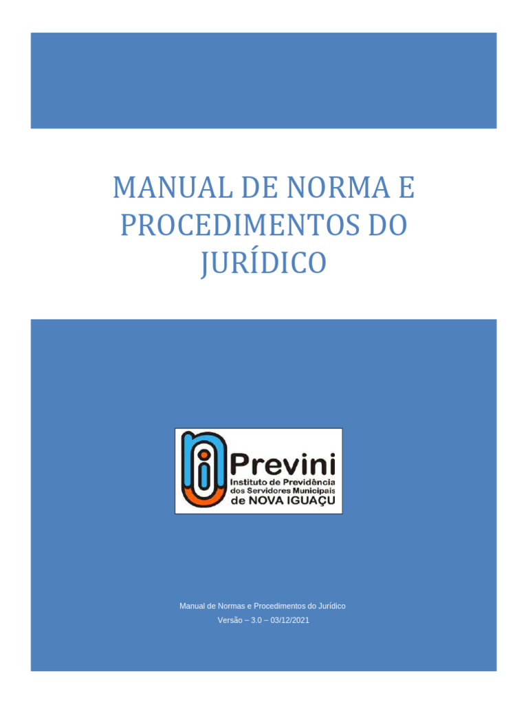 Normas e Procedimentos Jurídicos do PREVINI | PDF | Promotor | Processo ...