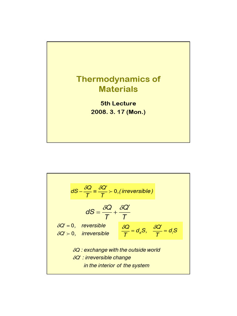 Termodynamics Notes | PDF | Entropy | Heat