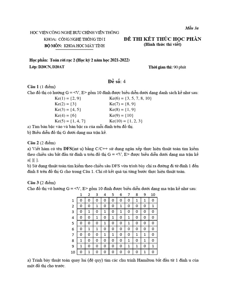 DeThiTRR2 De4 Rev | PDF