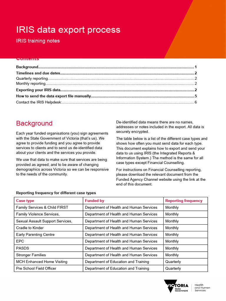 Iris Training Notes Iris Data Export 2016 07 Pdf Computer File