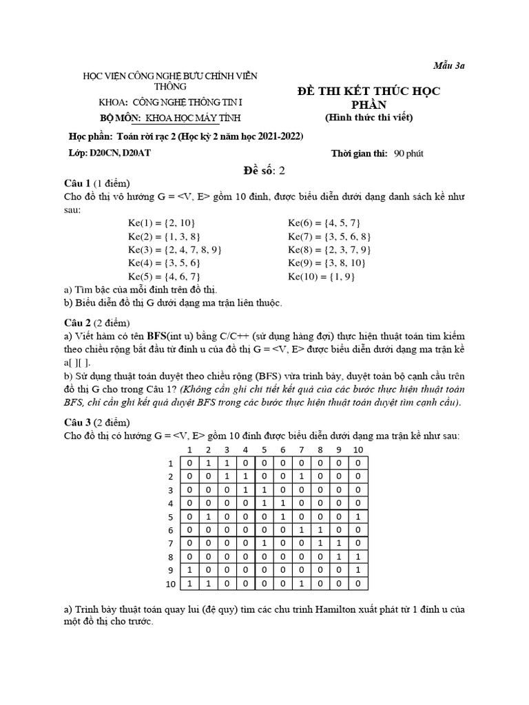 DeThiTRR2 De2 Rev | PDF