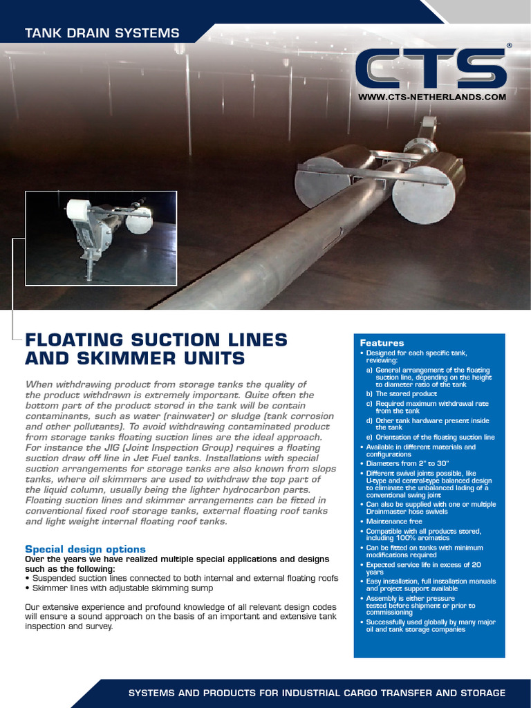 Floating Suction Lines and Skimmer Units: Tank Drain Systems | Download ...