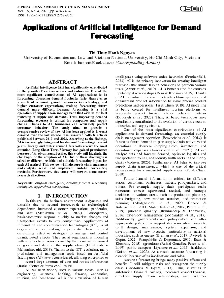 Paper 1 Vol. 16, No - 4, 2023 | PDF | Forecasting | Artificial Intelligence