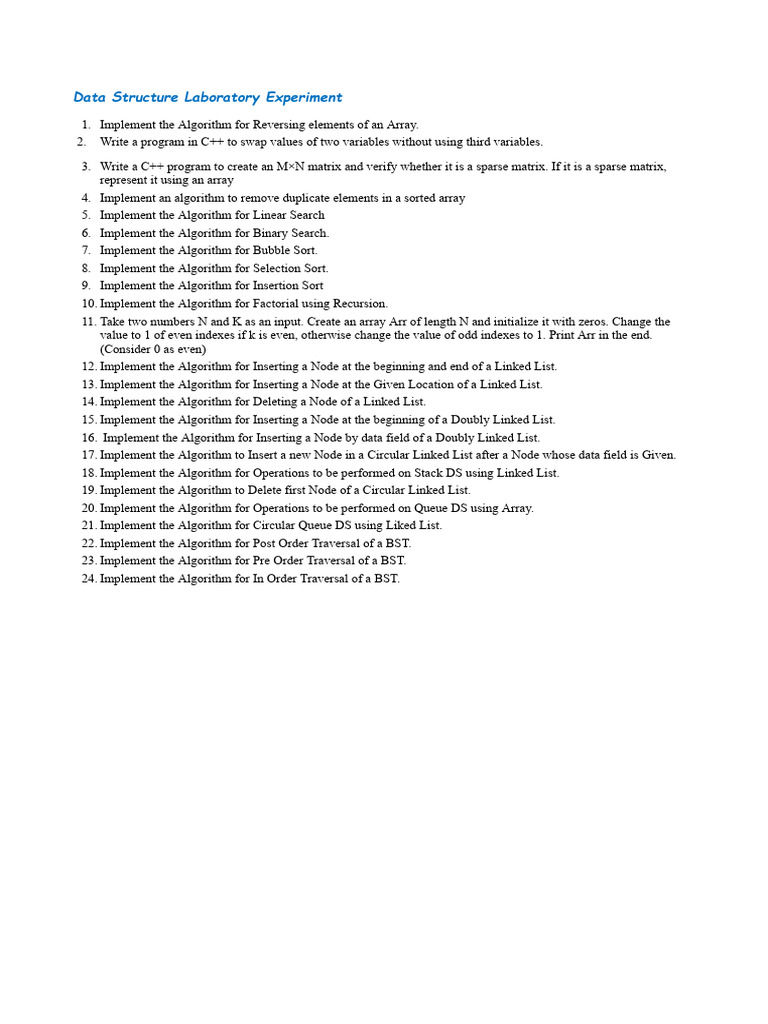 Data Structure and C - Lab | PDF | C++ | Constructor (Object Oriented ...
