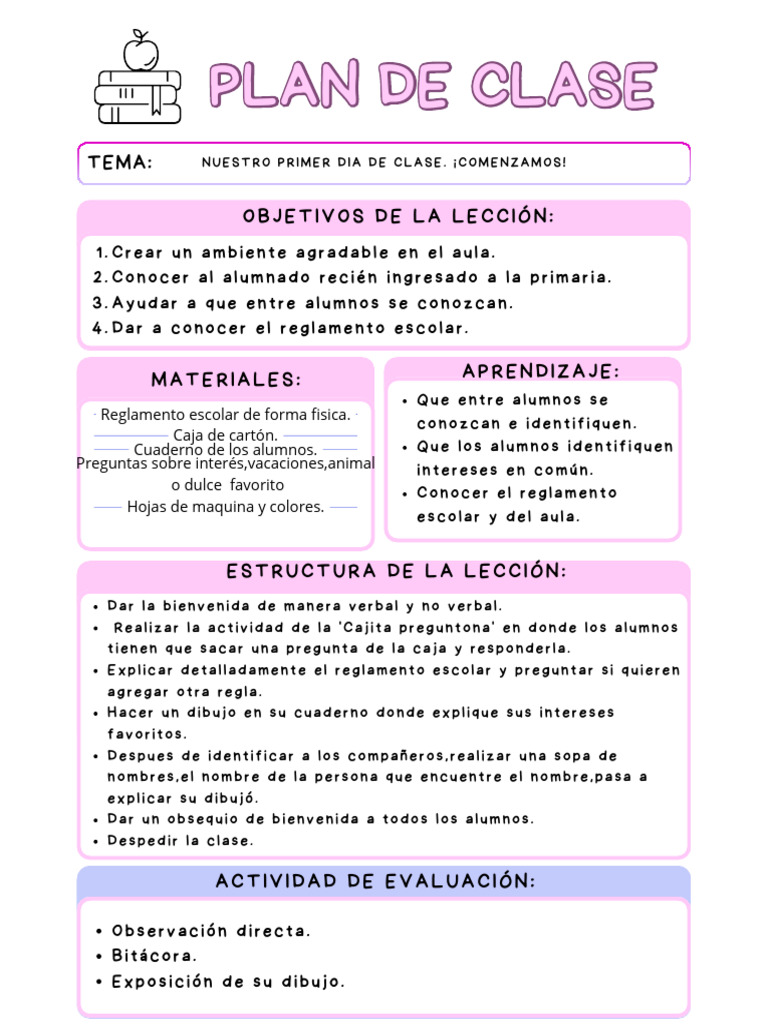 Plan de Clase para Profesores Imprimible Dibujo A Mano Ilustrativa ...
