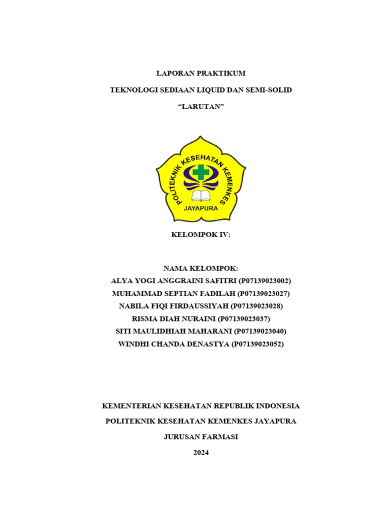 Format Laporan Kelompok TSLSS | PDF