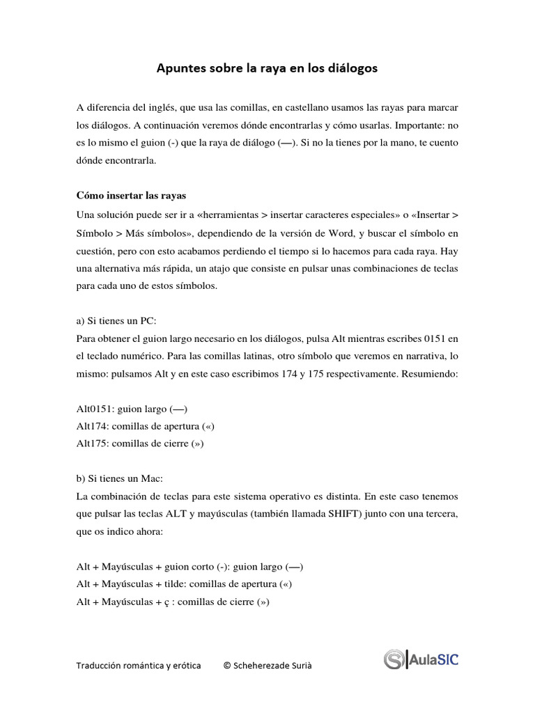 Apuntes Sobre La Raya en Los Diálogos | PDF