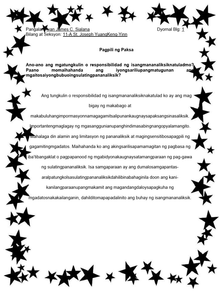 4th QTR Journal | PDF