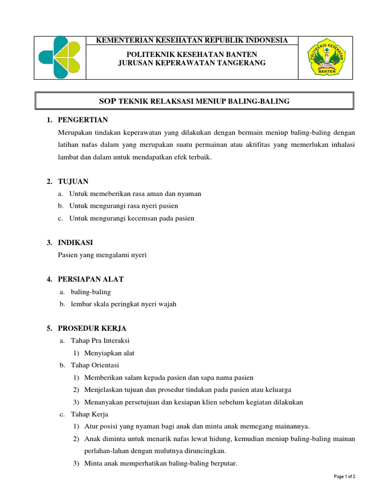 12 SOP Teknik Relaksasi | PDF