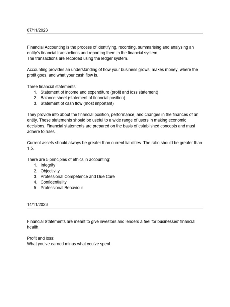 Accounting Notes | Download Free PDF | Debits And Credits | Bookkeeping