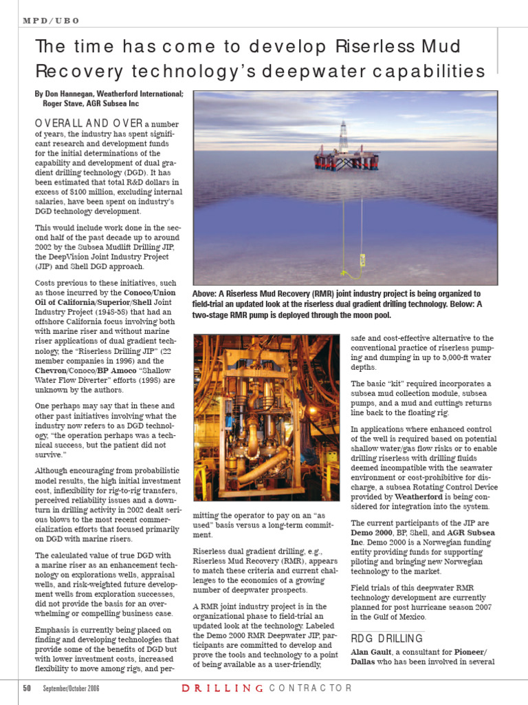 The Time Has Come To Develop Riserless Mud Recovery Technology's ...