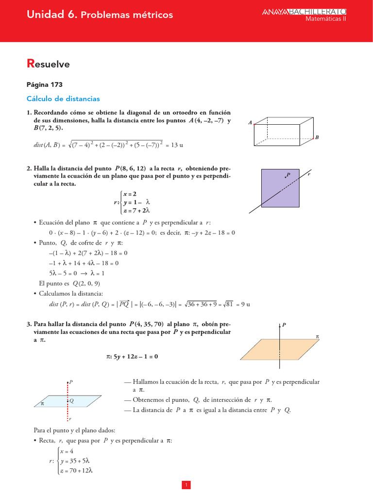 wp-contentuploadsMatematicas-II-Anaya-2oBACH-tema-6-Problemas-metricos - PDF 5 | PDF | Línea ...