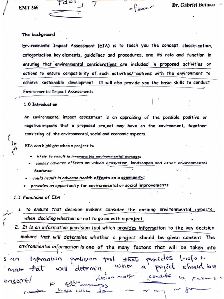Emt 366-Environmental Impact Assessment | PDF