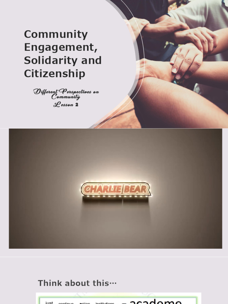 CESC - Lesson 2 (Different Perspectives in The Community) | PDF | Psychology | Social Sciences