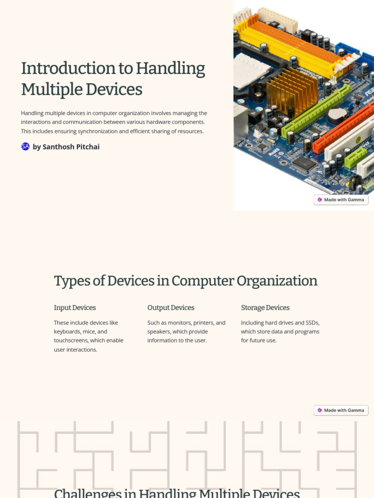 Introduction To Handling Multiple Devices: by Santhosh Pitchai | PDF | Computer Hardware | Input ...