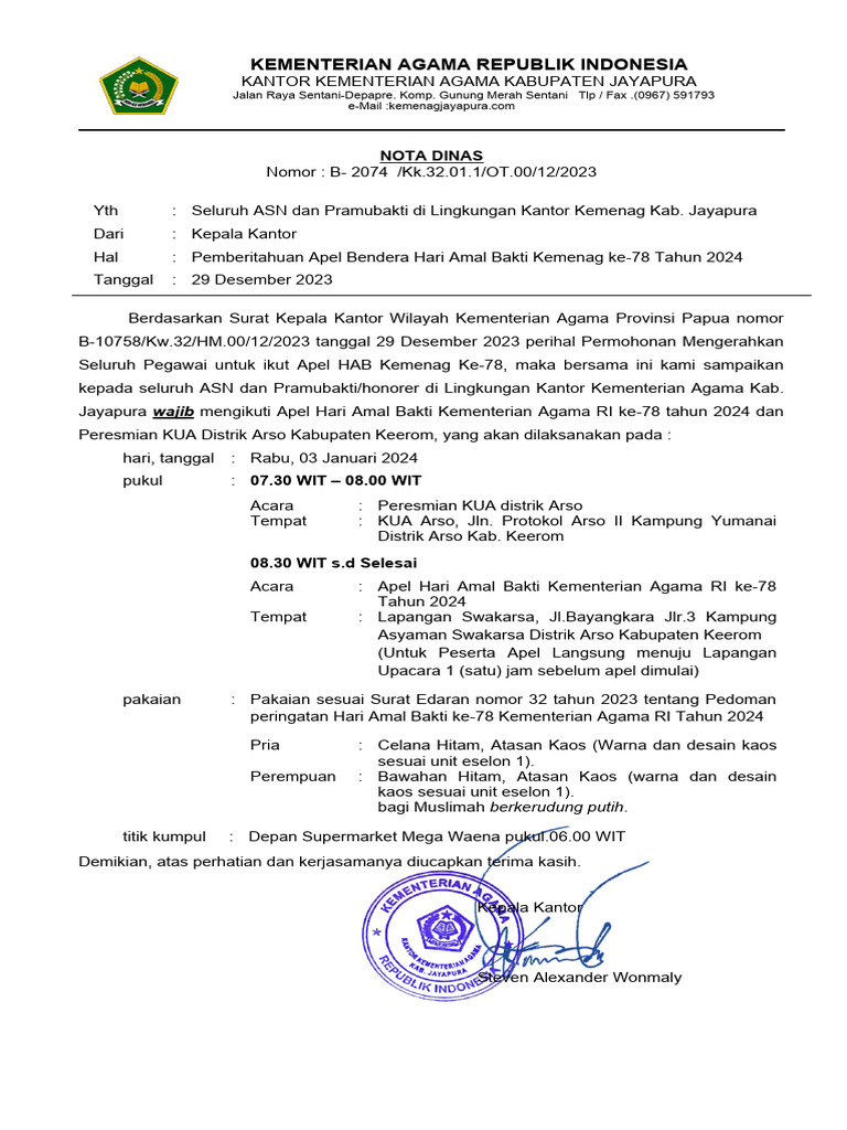 Pemberitahuan HAB 2024 | PDF