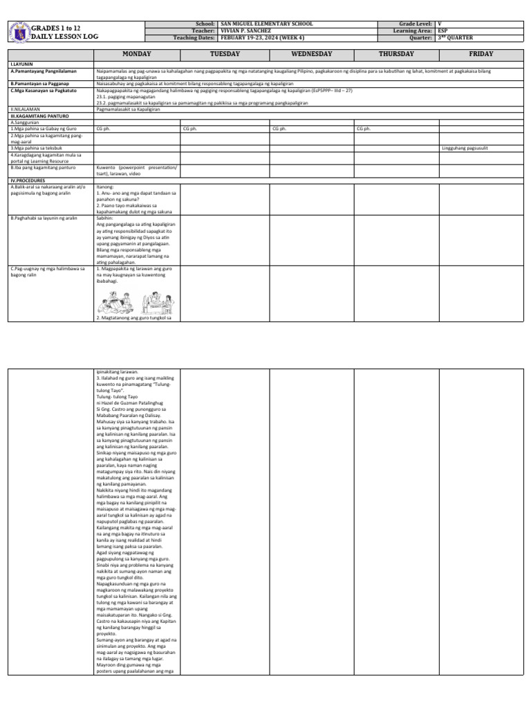 DLL - Esp 5 - Q3 - W4 | PDF