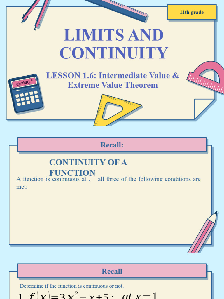 11th Grade Calculus Theorems | PDF | Zero Of A Function | Continuous Function