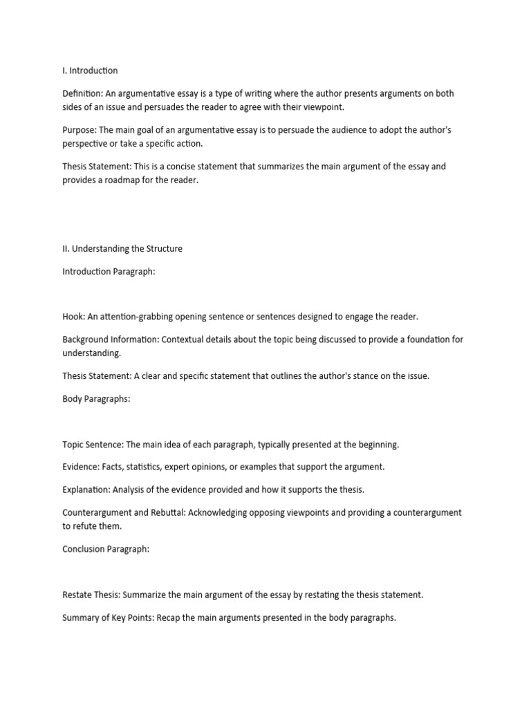 I. Introduction | PDF | Essays | Argument