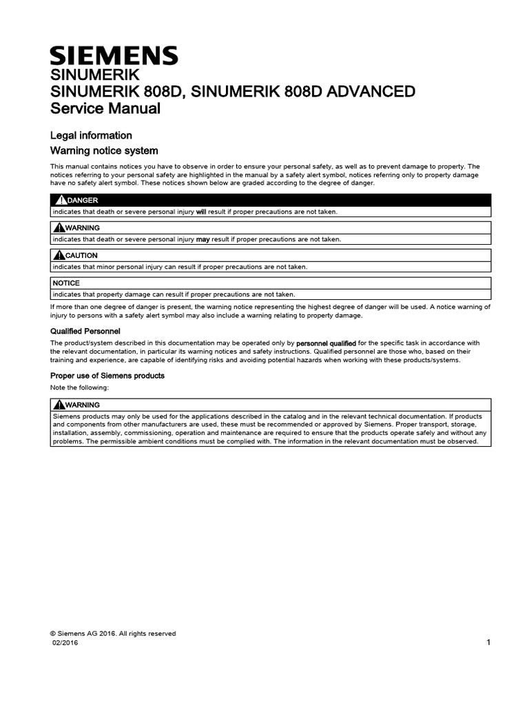 SINUMERIK 808D ADVANCED Service Manual 022016 Eng | PDF | Electrostatic ...