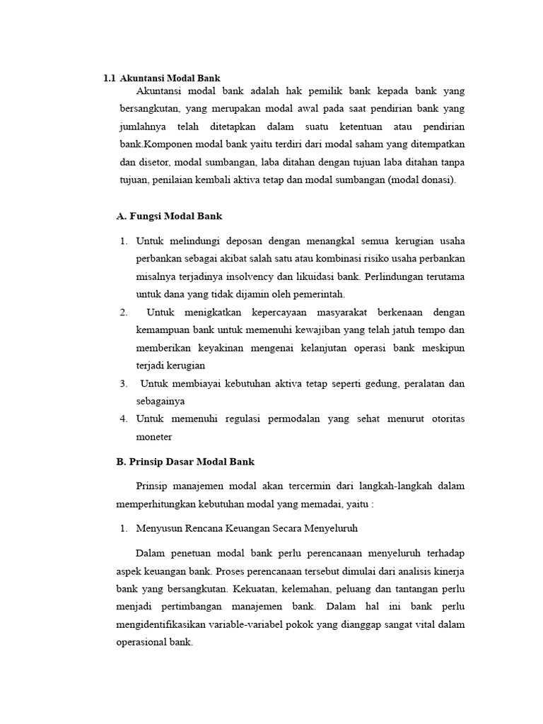 Akuntansi Modal Bank | PDF
