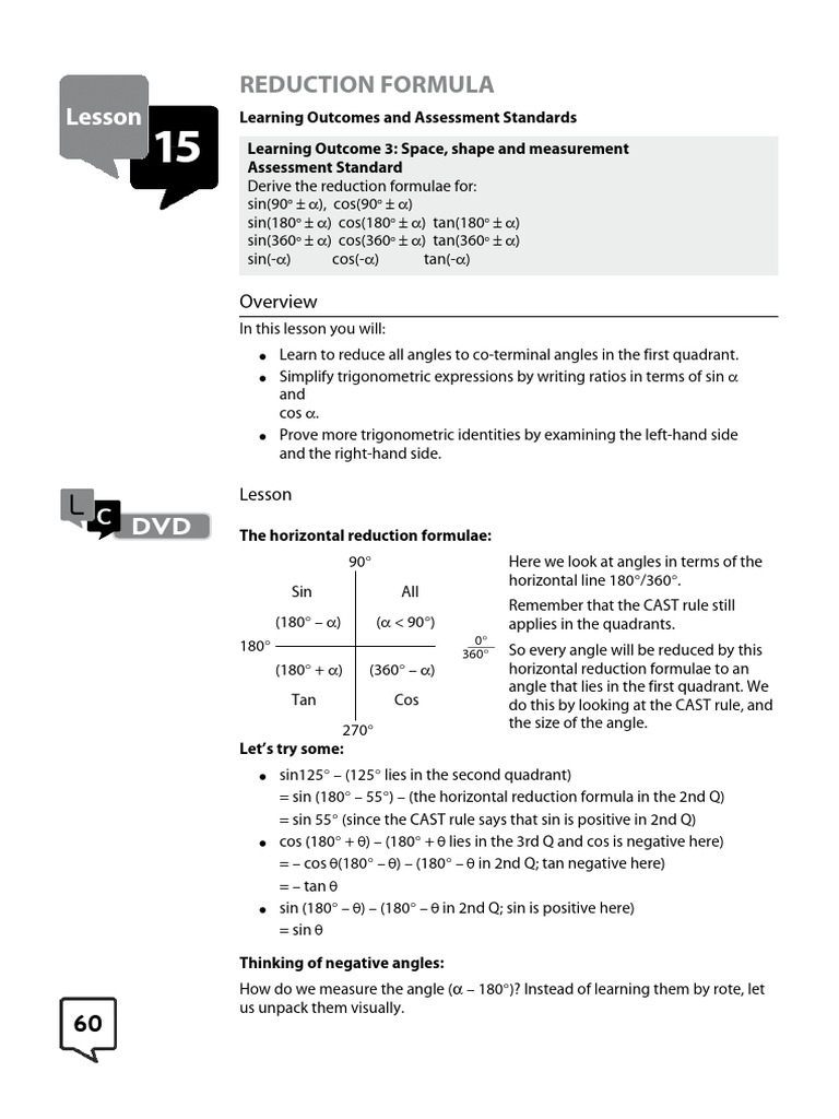 GR11 - Reduction Formulae | PDF