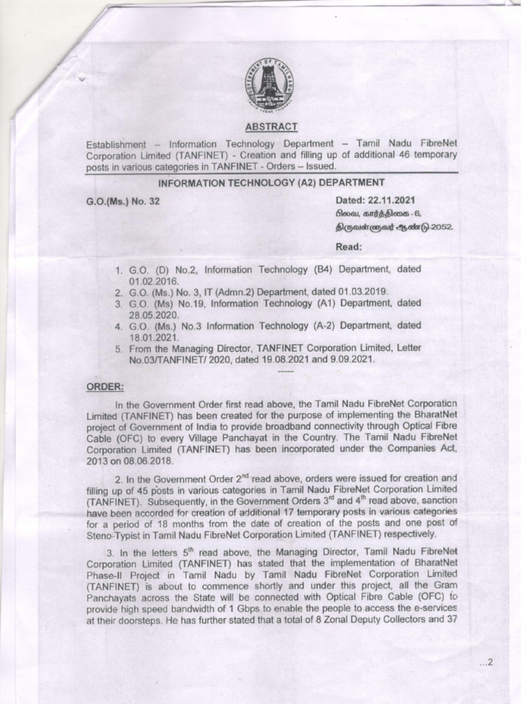 G O (MS) No 32 | PDF