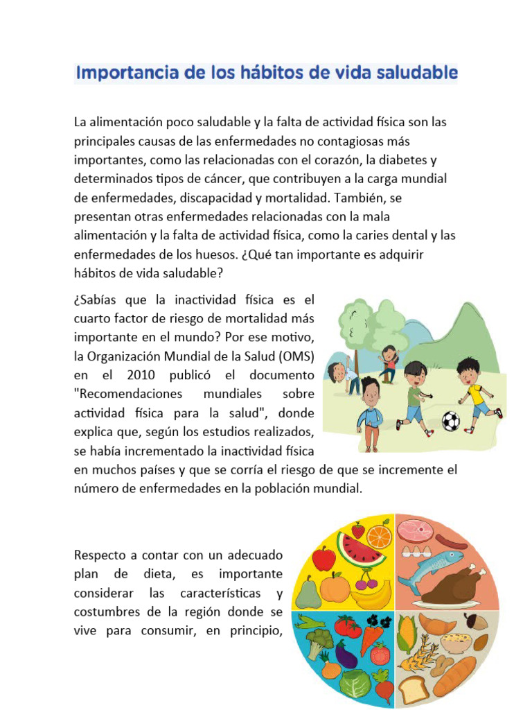 Importancia de Los Hábitos Saludables | PDF