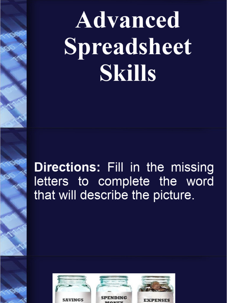 Advanced Spreadsheet Skills Guide | PDF | Spreadsheet | Microsoft Excel