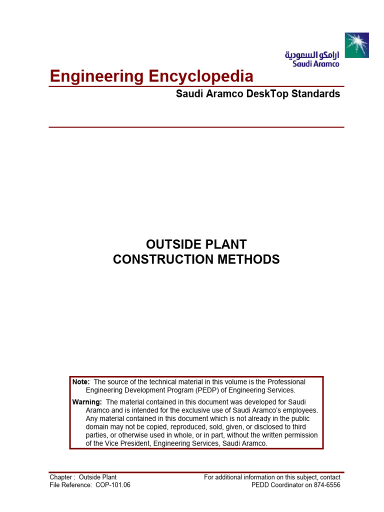 Aramco's Outside Plant Guide | PDF | Concrete | Duct (Flow)