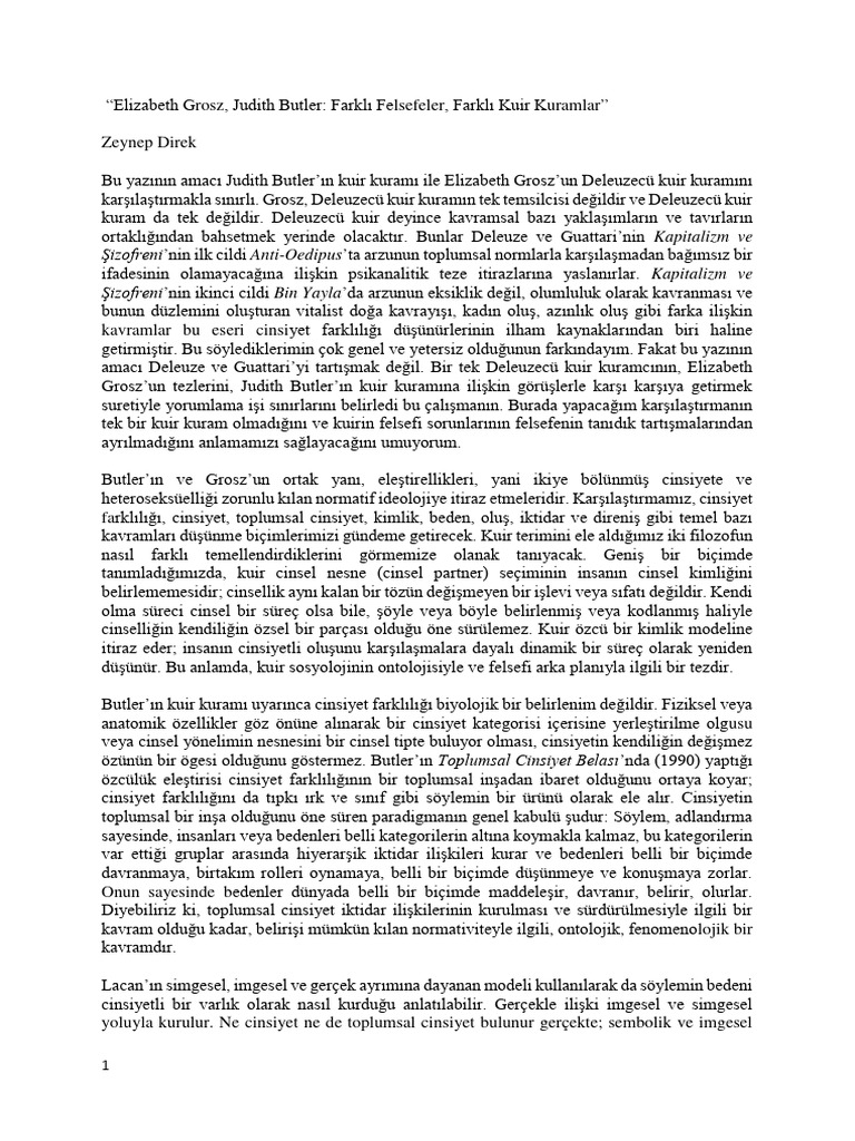 Zeynen Direk. Farklı Kuir Kuramlar | PDF