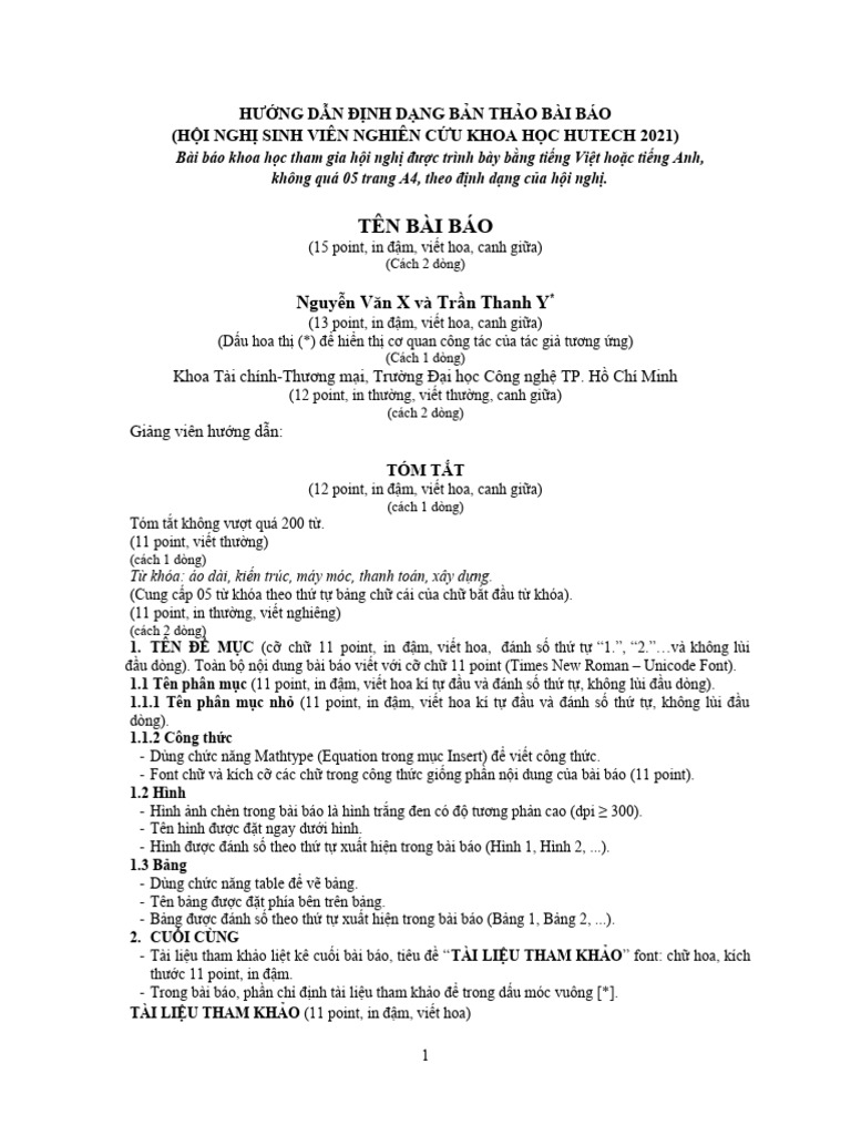 Huong Dan Dinh Dang Bai Bao | PDF