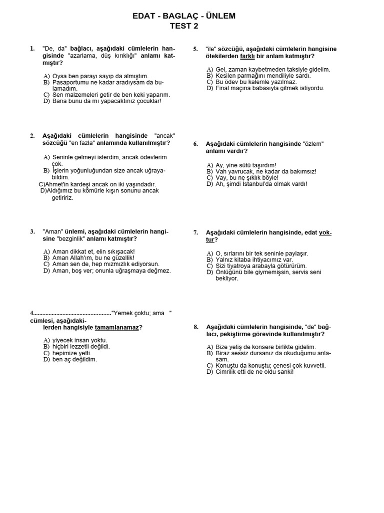 EDAT - BAGLAc - uNLEM TEST 2 | PDF