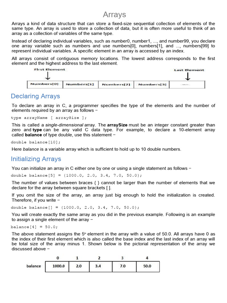 Arrays In C Pdf Pointer Computer Programming Variable Computer Science 3865