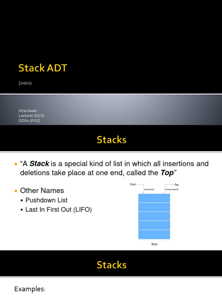 Stack ADT Java | Download Free PDF | Data Management | Information ... Stack ADT Java | Download Free PDF | Data Management | Information ...