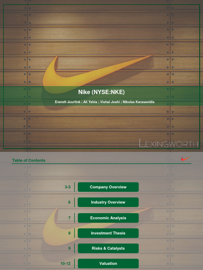 Nike Pitchbook Final | PDF | Nike | Investing
