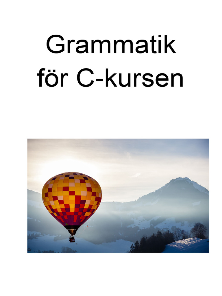 Grammatik För C-Kursen SFI | PDF
