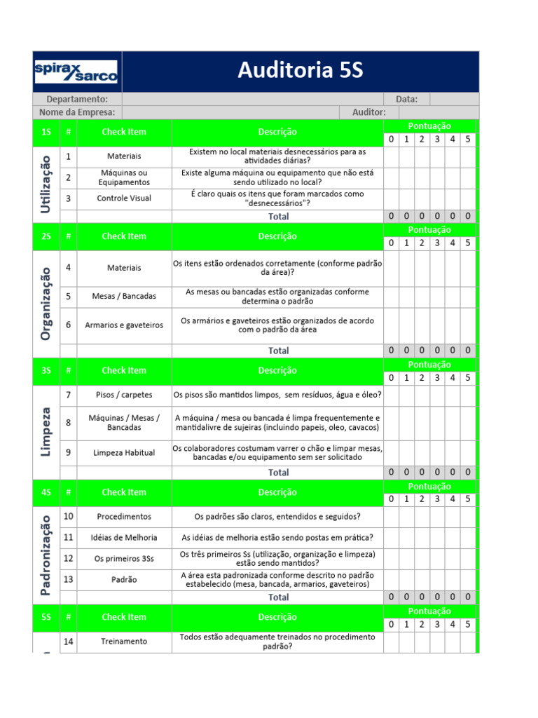 Auditoria 5S: Avaliação e Resultados | PDF