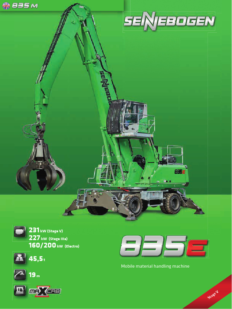 Sennebogen 835 E-Series Overview | PDF | Steering | Pump