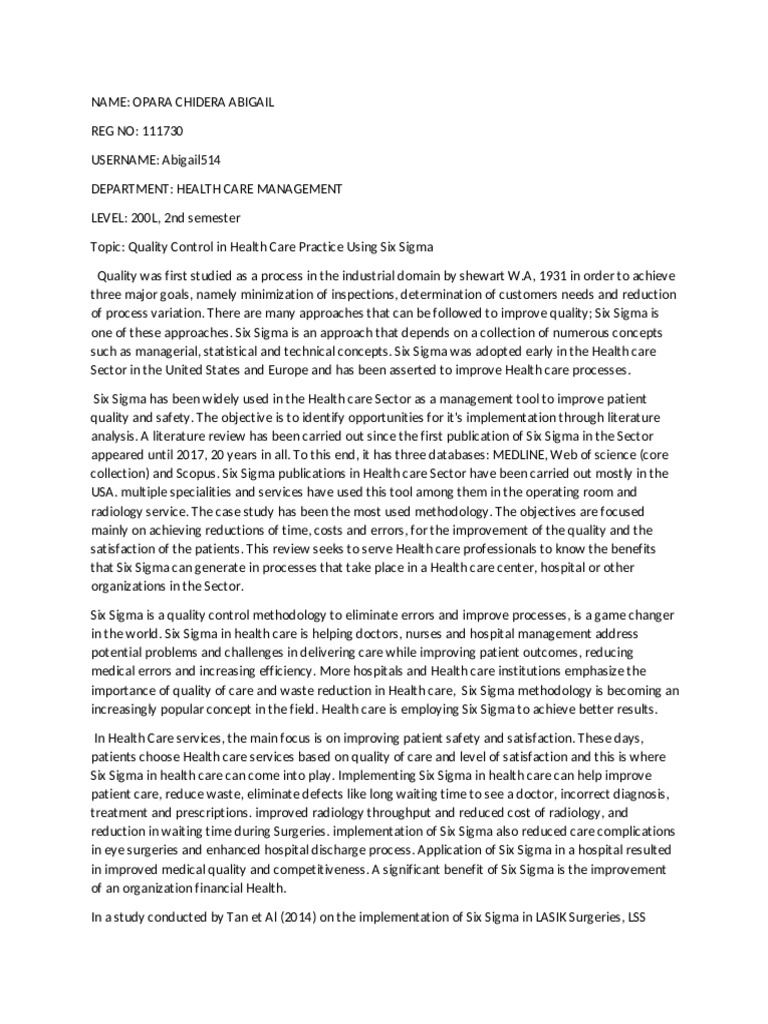 Clinical Practice Using Six Sigma | PDF | Six Sigma | Patient