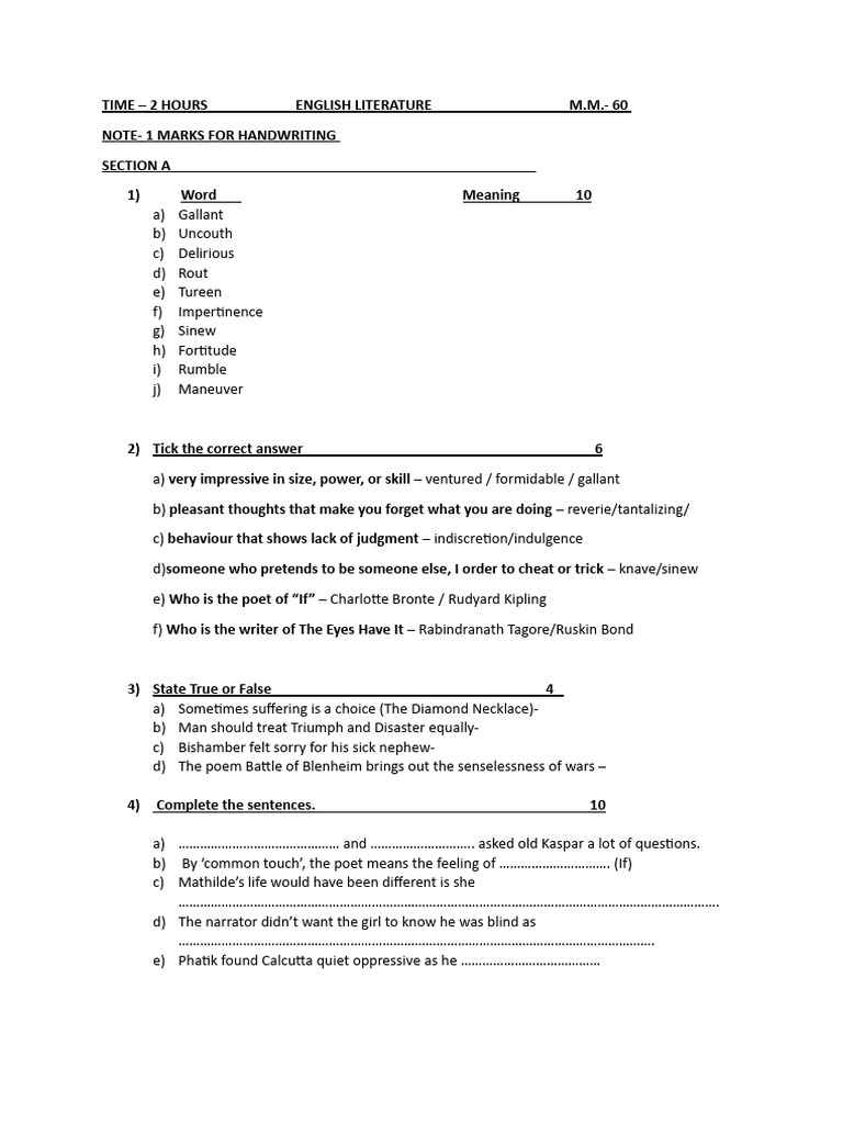 Class 8th Icse Lit | PDF