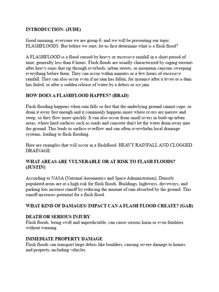 DRRR (Flash Floods Report) | PDF | Flood | Natural Disasters