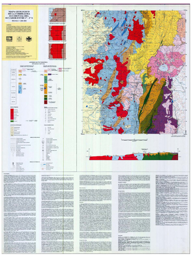 Mapa Geológico Cordillera Occidental Del Ecuador Entre 1°-2°S - Escala ...