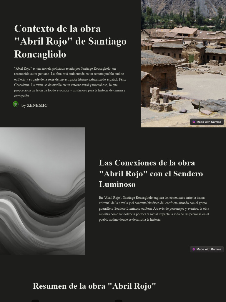 Contexto de La Obra Abril Rojo de Santiago Roncagliolo | PDF | Novelas ...