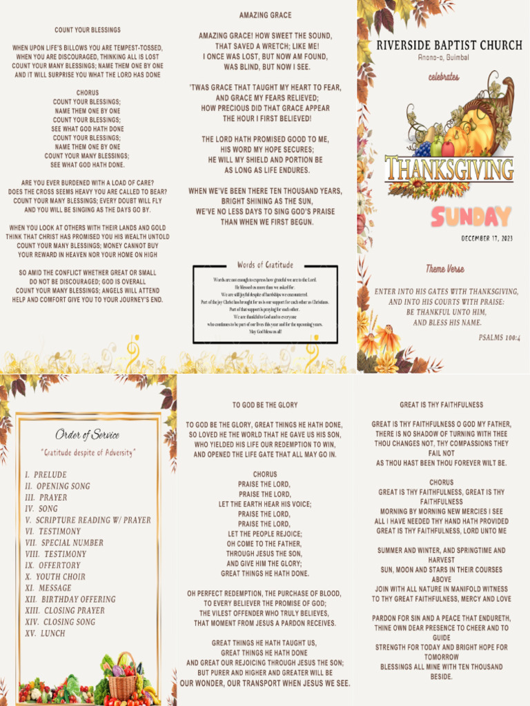Thanksgiving 2019 Program | PDF