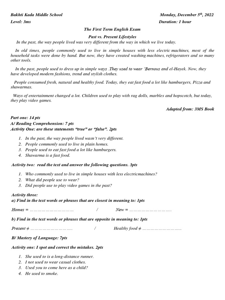 3ms First Term Exam 2022-2023 - 231127 - 175415 | PDF