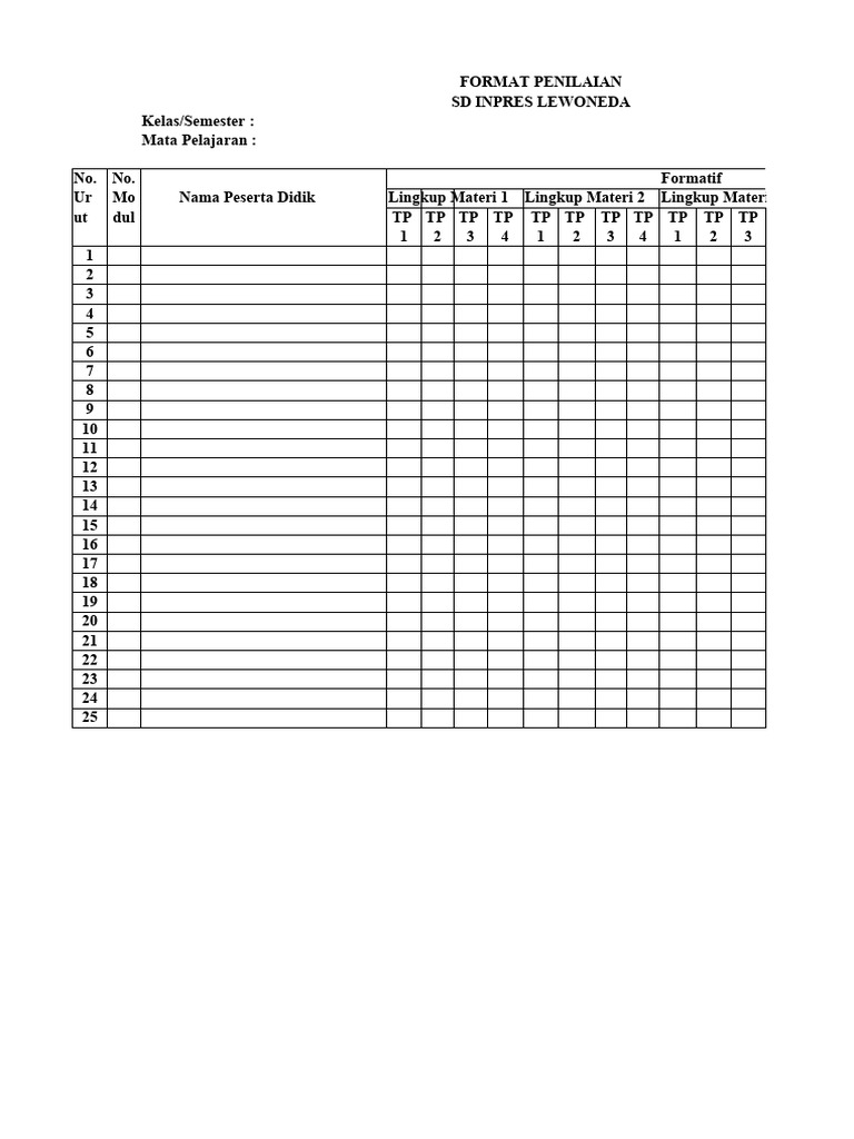 Format Penilaian Kumer | PDF | Kajian Bahasa Asing