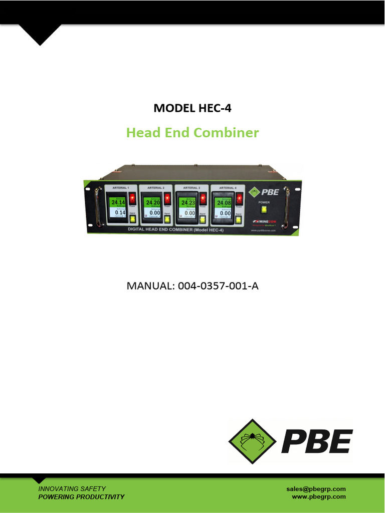 004-0357-001 Model HEC-4 Manual | PDF | Cable Television | Electrical ...