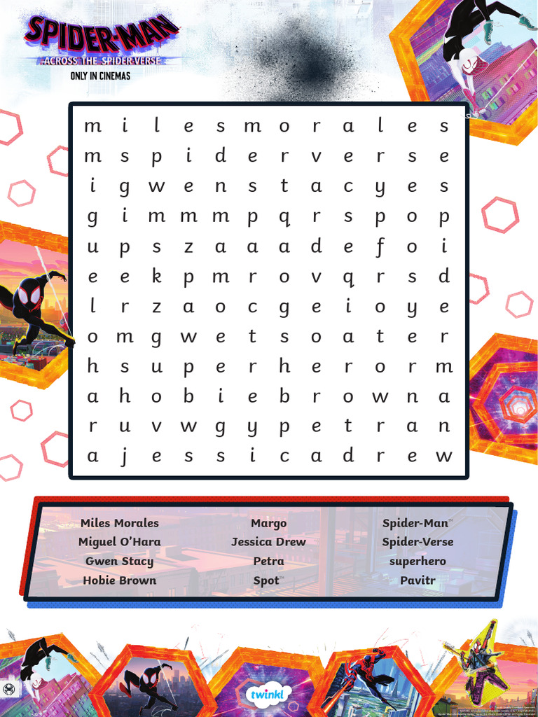 t 1682932114 Spider Man Word Search Ages 7 11 Ver 1 | PDF