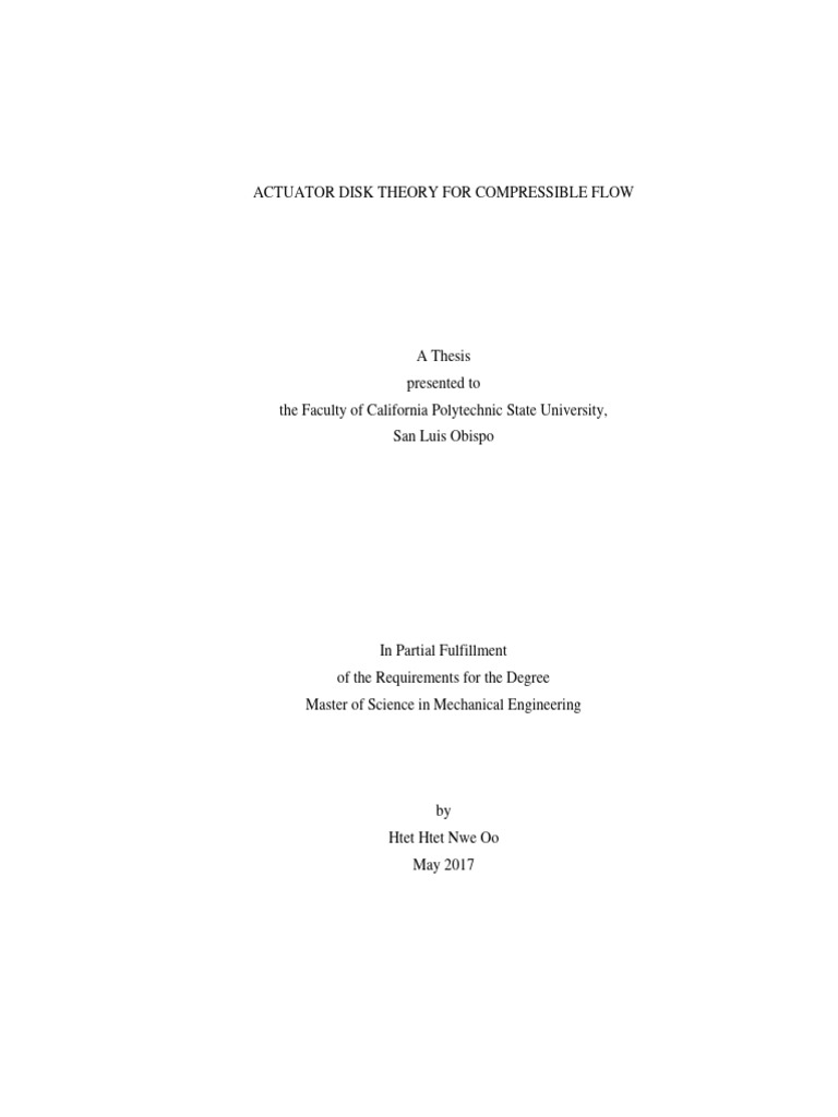 Compressible Actuator Disk Theory | PDF | Fluid Dynamics | Compressible ...